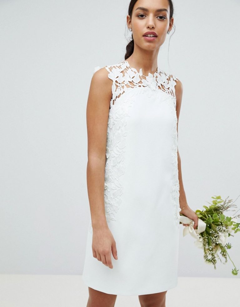 Ted Baker Tie The Knot Tunic Bridesmaid Dress with Applique Lace-Blue ...