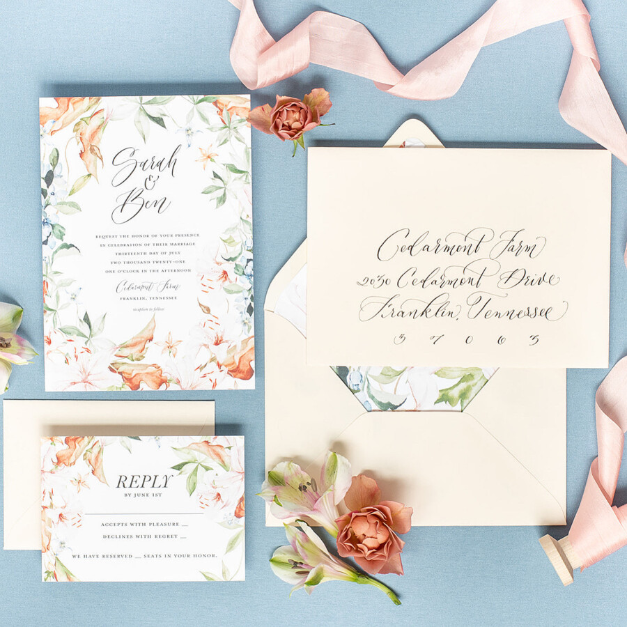 New Wedding Invitation Suites from White Ink Calligraphy - Nashville ...