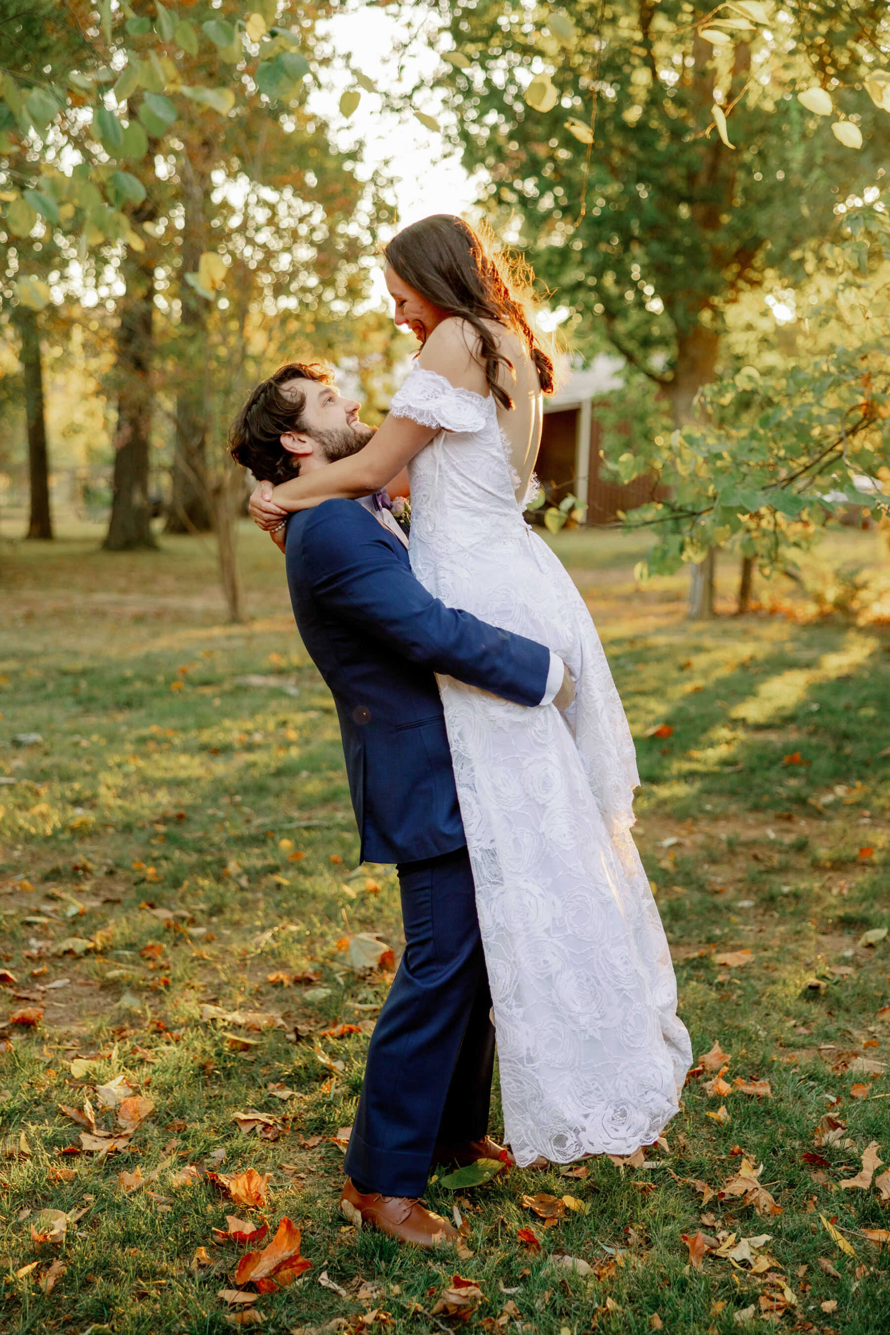This Couple held a Tennessee Fall Wedding at a Historic Log Home Venue
